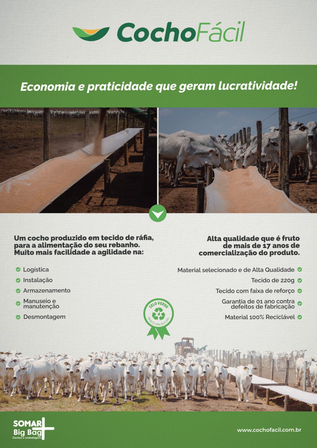 Cocho Facil – Cocho em rafia. Facil instalacao para alimentacao de gado
